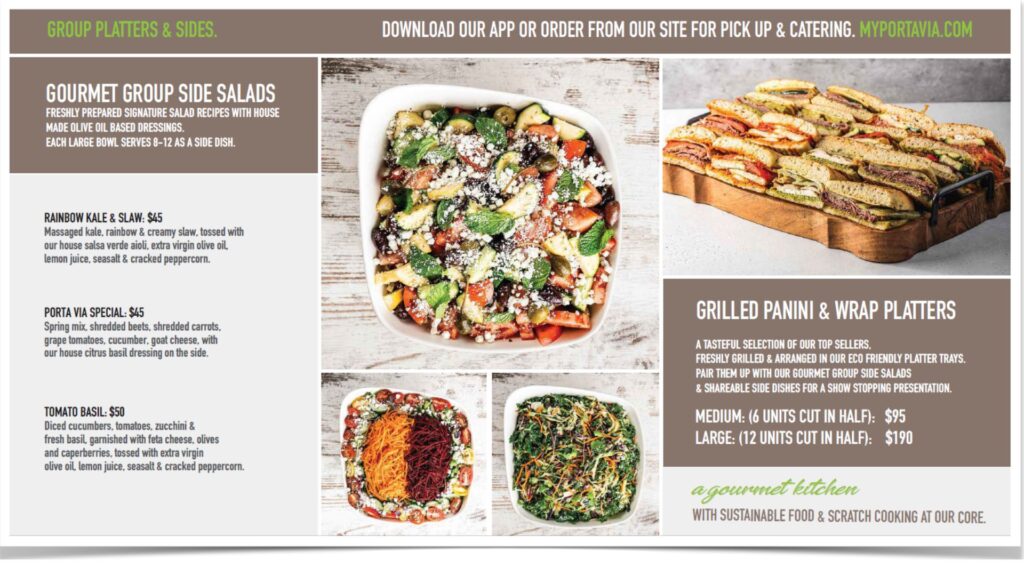 PORTA VIA – REAL FOOD . REAL INGREDIENTS . PREPARED DAILY FROM SCRATCH.