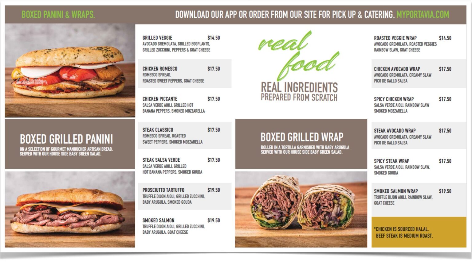 PORTA VIA – REAL FOOD . REAL INGREDIENTS . PREPARED DAILY FROM SCRATCH.